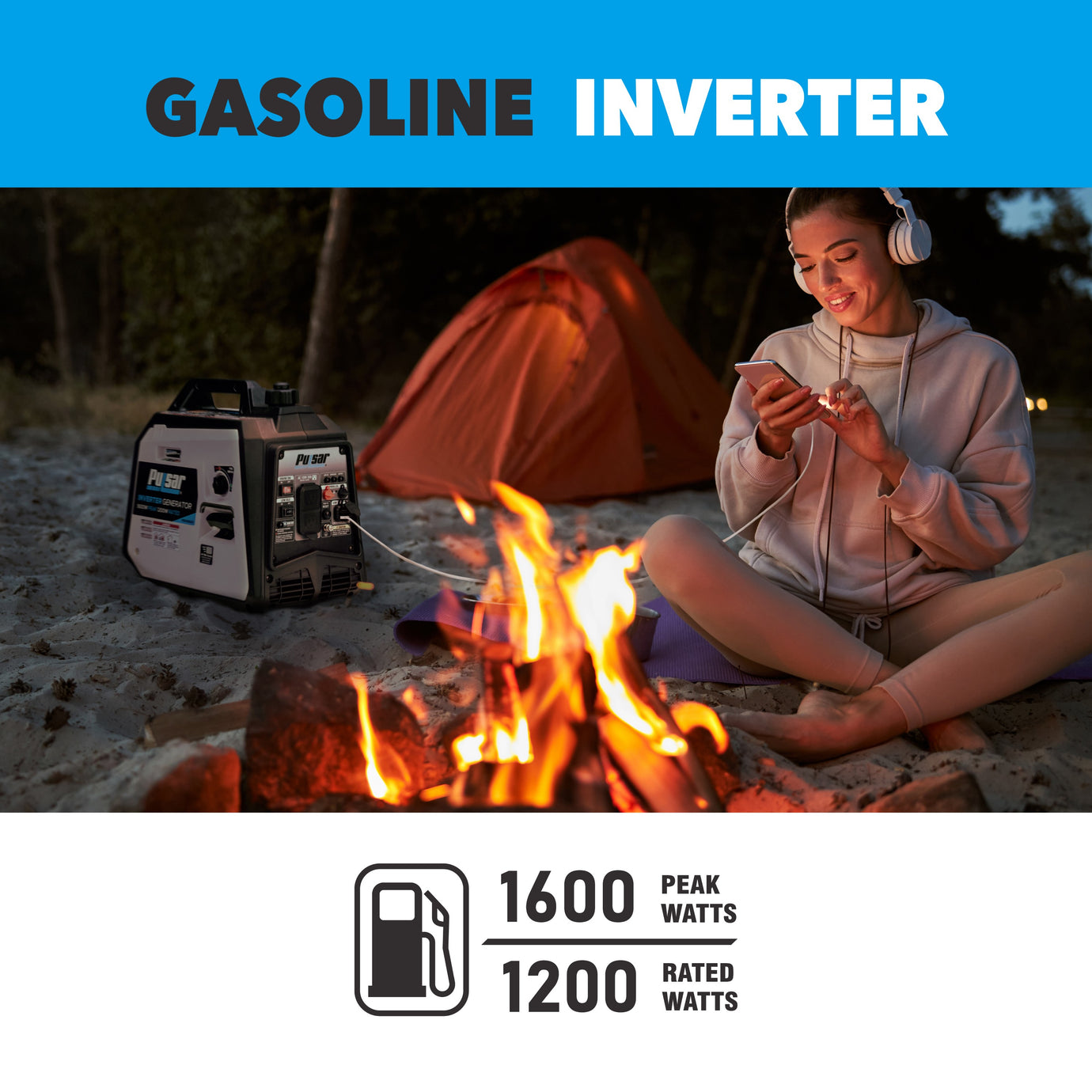 1,600 Watt Inverter Generator with CO Sentry PGD16iSCO – Pulsar Power ...