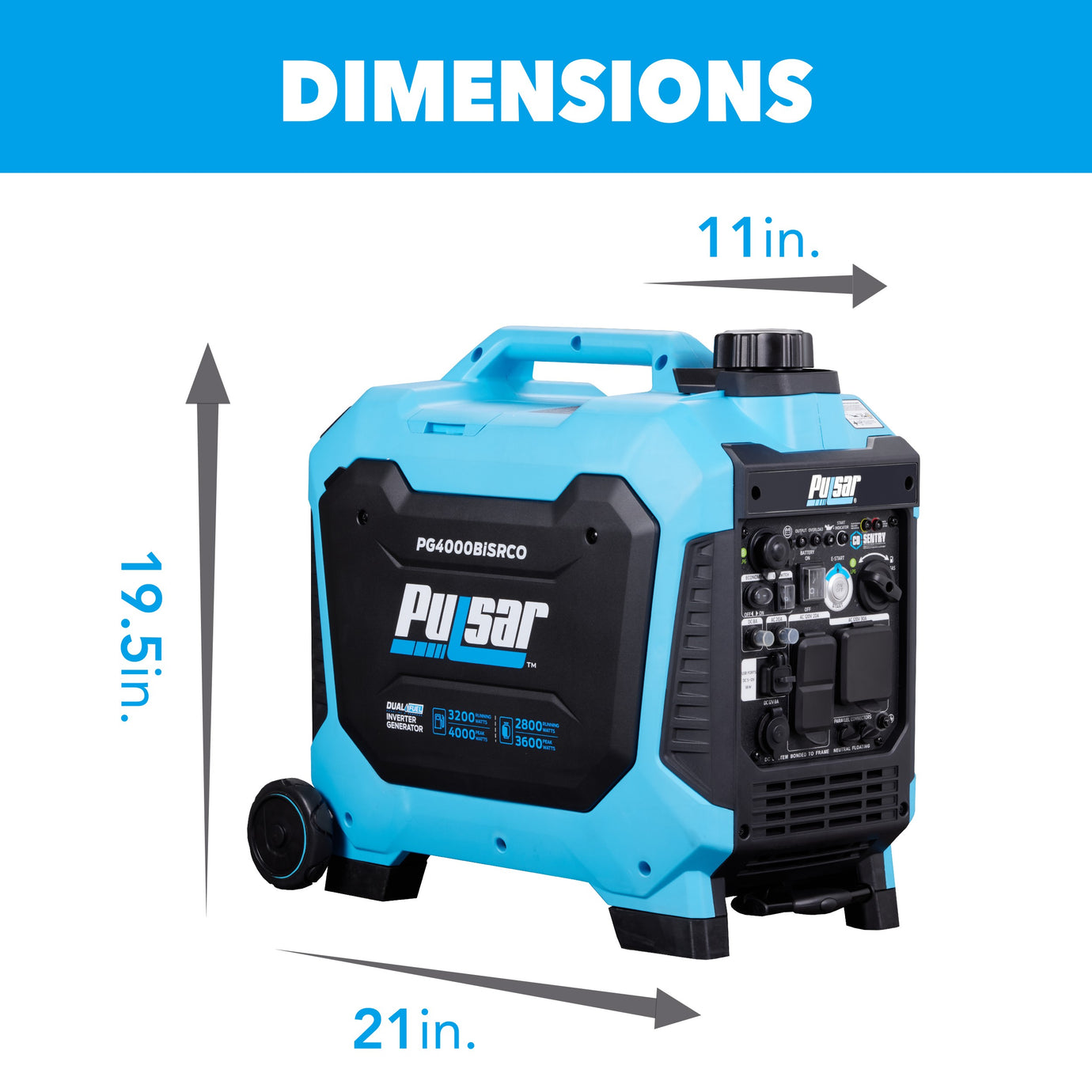 4,000 Watt Dual-Fuel Inverter Generator with CO Sentry PG4000BiSRCO ...